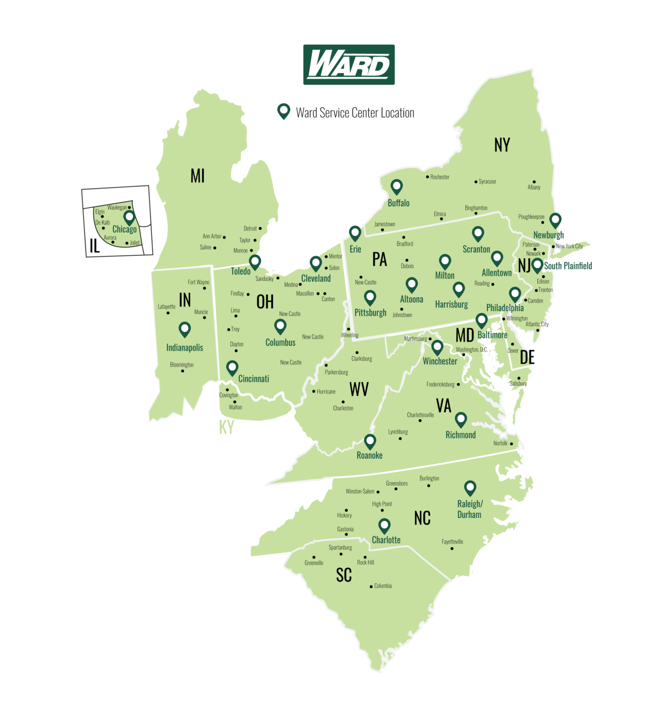 LTL Freight Carrier | Ward Transport & Logistics | Service Centers