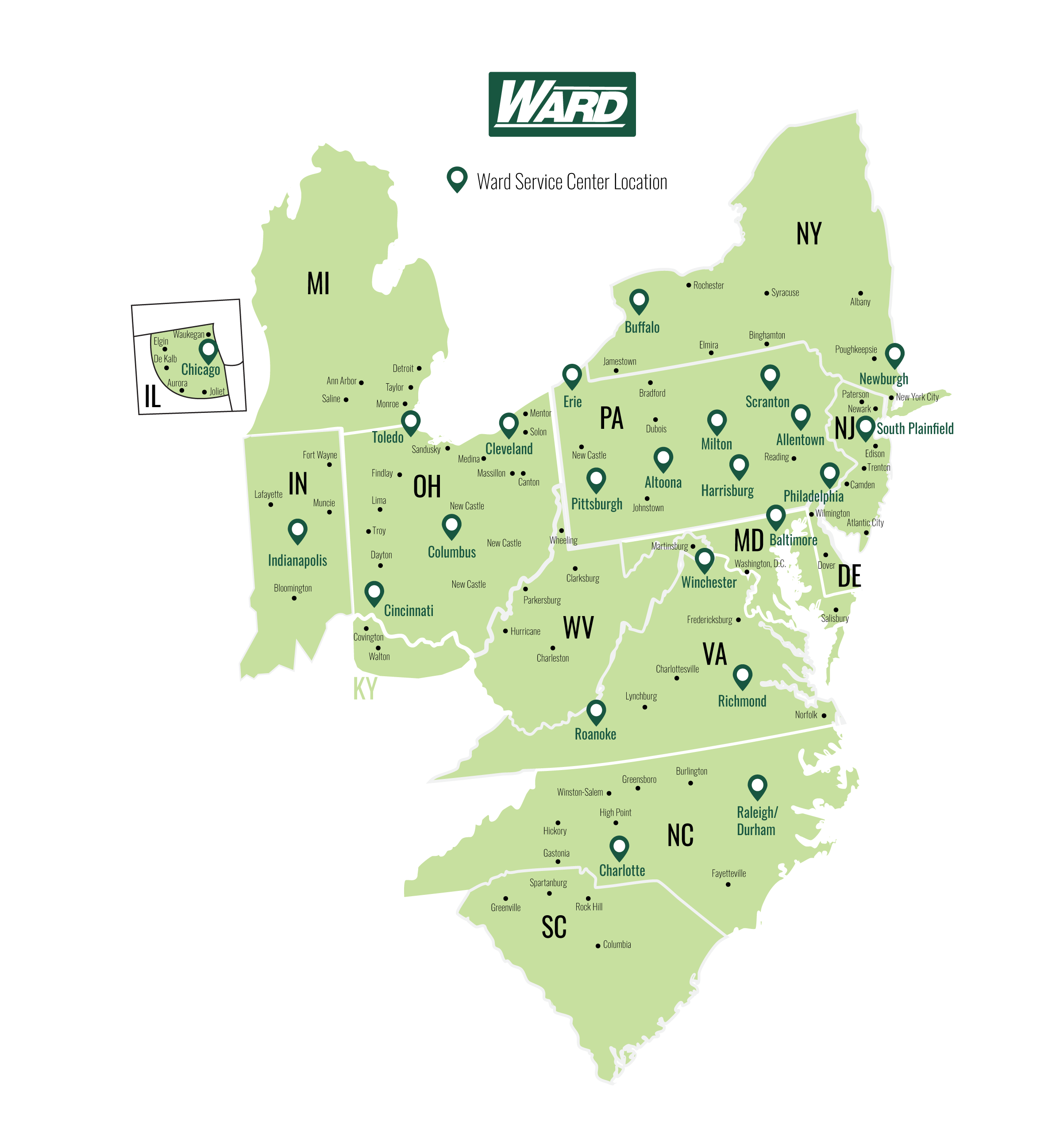 LTL Freight Carrier | Ward Transport & Logistics | Service Centers