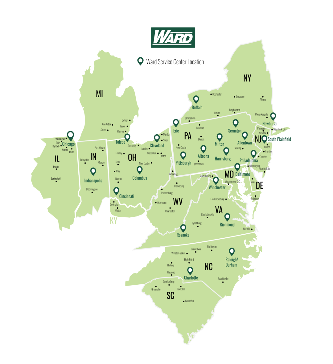 LTL Freight Carrier | Ward Transport & Logistics | Service Centers